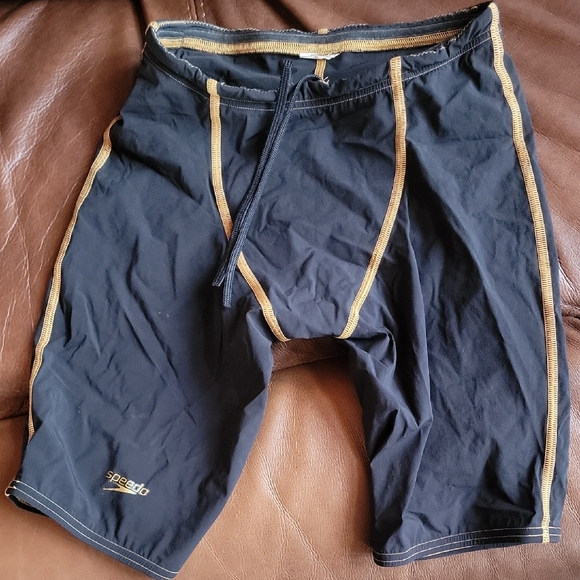 Speedo | Swim | Speedo Black Mens Tech Suit With Gold Accents | Poshmark